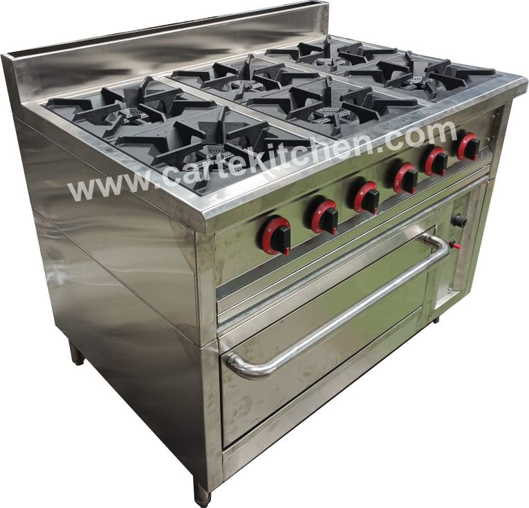 Stove 6 Burner with Oven - Carte Kitchen Equipment