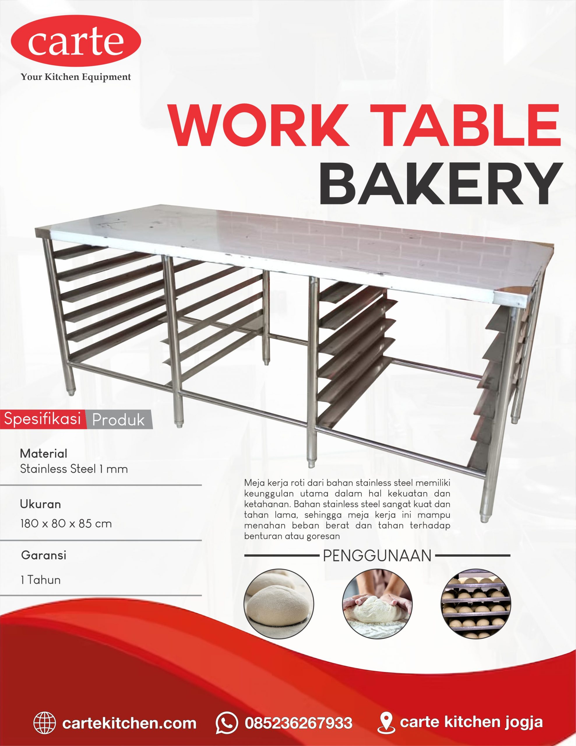 Solusi Terbaik untuk Bakery Anda: Work Table Stainless Steel dari Carte ...